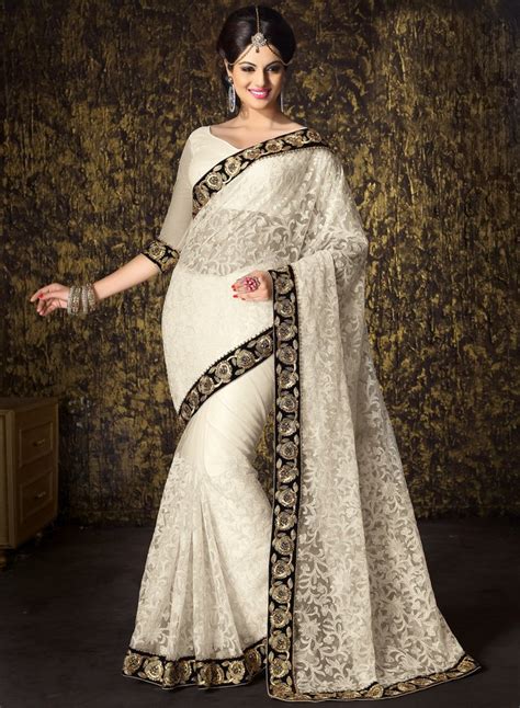 Fabulous Party Wear Zari Resham Embroidered SareeFancy And T At 4475