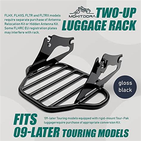 MoKitDora Porte bagages amovible à deux niveaux compatible avec Harley Touring Road King Road