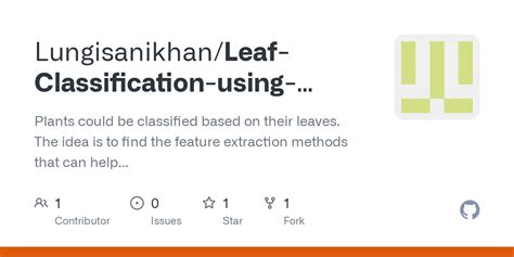 Github Lungisanikhanleaf Classification Using Leaves Recognition