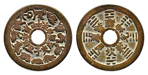 清代十二生肖背八卦花钱 宜和2024杭州春拍 古钱 金银锭 机制币首席收藏网