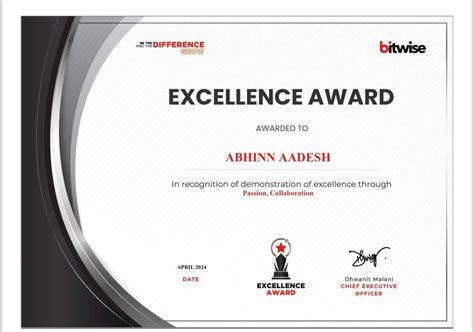 excited to share that i ve received an “excellence award” in
