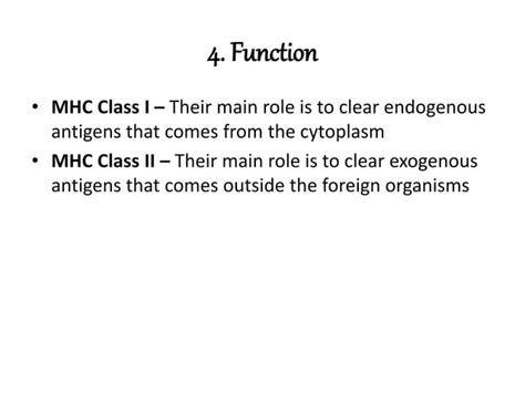 Different Between MHC Class And MHC Class PPTX Genetics Science
