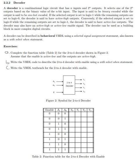 Solved Decoder A Decoder Is A Combinational Logic Chegg