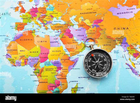 Large World Map And Compass