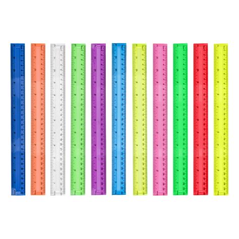 Kpamnxio Back To Classroom Supplies Color Clear Plastic Ruler 12 Inch With Cm Mm And Inch