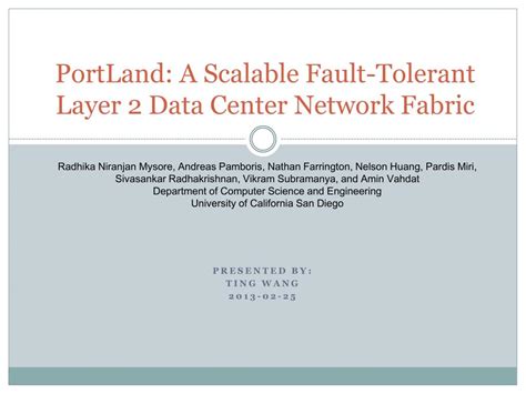 ppt portland a scalable fault tolerant layer 2 data center network