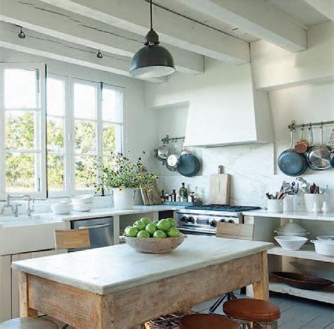 Rustic White Kitchen With Wood Flooring Jeanne Oliver Kitchen