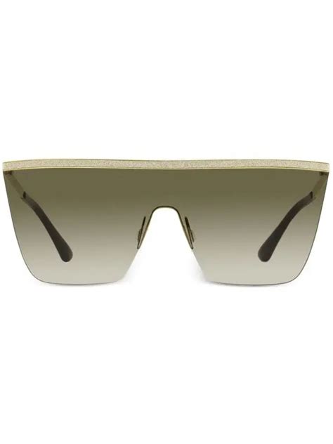 Buy Jimmy Choo Leah Mask Oversize Frame Sunglasses Brown At 65 Off