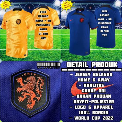 Jual Jersey Bola Belanda Home Away World Cup Qatar 2022 Shopee Indonesia