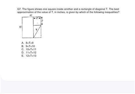 Q7 The Figure Shows One Square Inside Another And A Rectangle Of Diagona