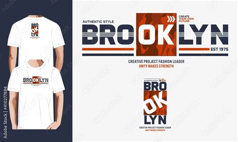 Authentic Style Brooklyn Typography Graphic Design For T Shirt Prints Vector Illustration