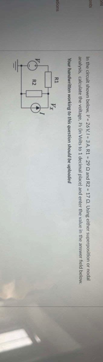 Answered In The Circuit Shown Below V26 V 1 3 A R1 29 2 And R2