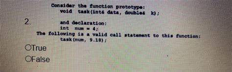 solved consider the function prototype void task ints