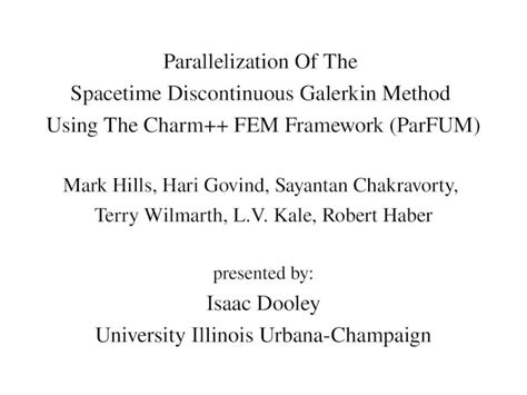 Ppt Parallelization Of The Spacetime Discontinuous Galerkin Method