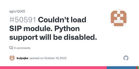 Couldnt Load Sip Module Python Support Will Be Disabled · Issue