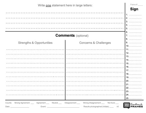 Statement Signature Sheet For Agreement Scale A4 Size Feedback Frames