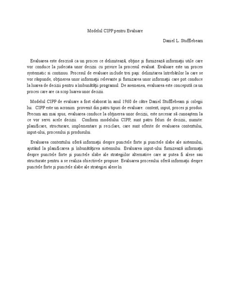 Pdf Modelul Cipp Pentru Evaluare Dokumentips