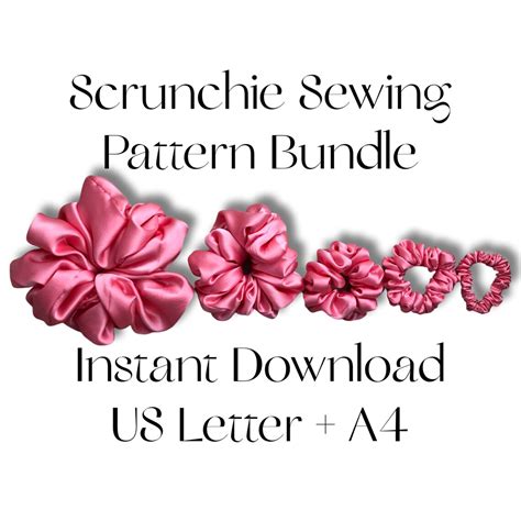 Scrunchie Pdf Sewing Pattern Bundle Hair Accessories Etsy