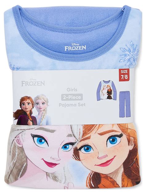 Disney Frozen Girls Long Sleeve Top And Pants Pajama Sleep Set 2 Piece