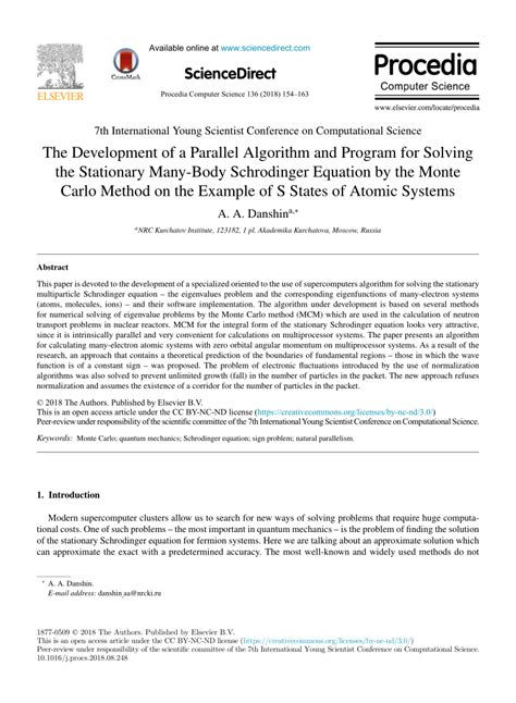Pdf The Development Of A Parallel Algorithm And Program For Solving The Stationary Many Body