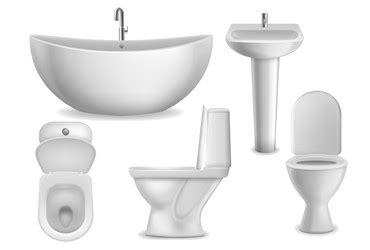 Realistic Toilet Interior Minimal Design Vector Image