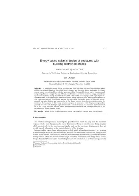 Pdf Energy Based Seismic Design Of Structures With Buckling … · Seismic Design Method The