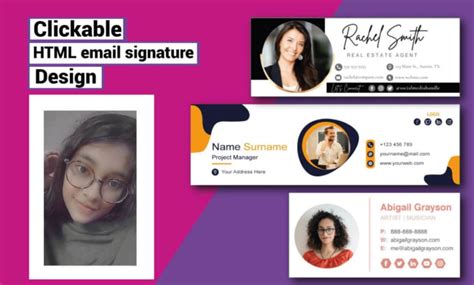 Make Clickable Html Email Signature For Outlookgmail Apple By Toma017