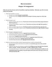 Macroeconomics Chapter Assignments Docx Macroeconomics Chapter
