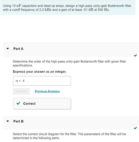 Solved Using 10nf Capacitors And Ideal Op Amps Design A