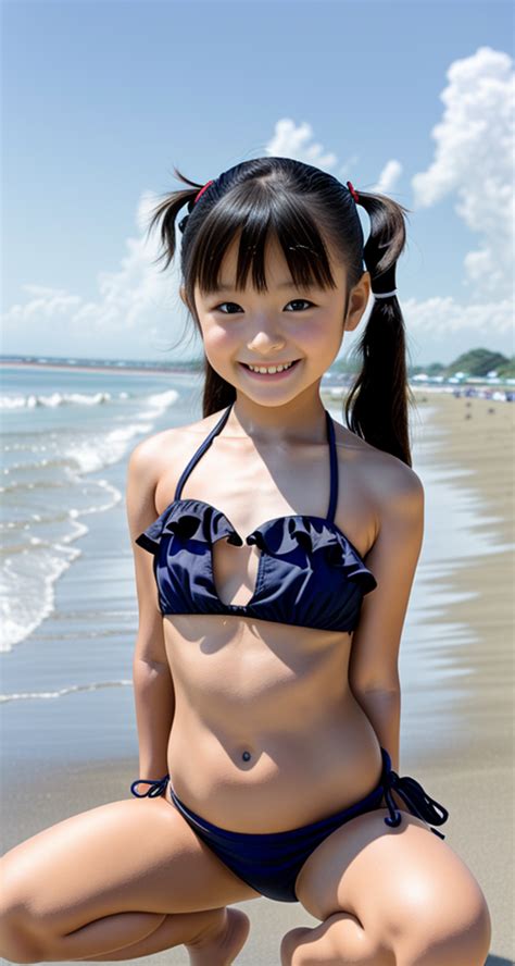砂浜と少女3 beach and girl pAInter AI画像AI動画の投稿生成サイト pAInterペインター