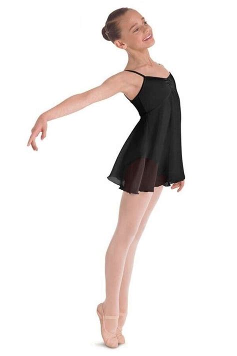 Bloch Girls Juliet Camisole Skirted Leotard Dress Cl7047 Black White