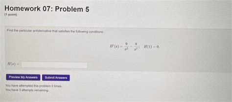 Solved Homework 07 Problem 5 1 Point Find The Particular Chegg Com