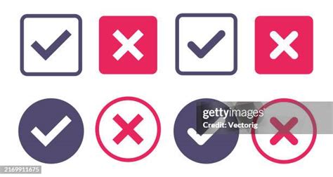 Collection Of Checkmark And Cross Icons Perfect For Ui Design And Validation High Res Vector