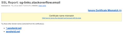 Invalid Certificate On Sg Links Stackoverflow Email Meta Stack Exchange
