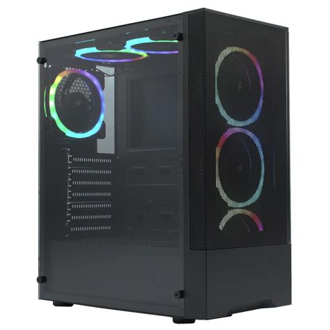 Gabinete Gamer Ninja Saizo Mid Tower Vidro Temperado ATX Black Sem
