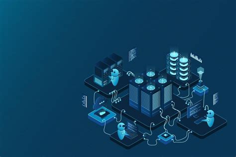 Premium Vector Isometric Data Center Or Server Room Data Center Connection Network Cloud