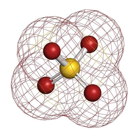 硫酸盐阴离子化学结构3绘制 原子表示为球体，采用常规颜色编码 硫黄 库存例证 插画 包括有 安・ 化学制品 186808936