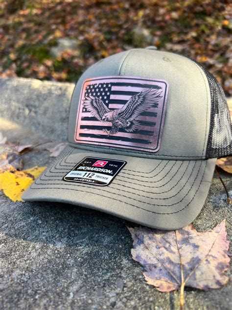 American Flag Acrylic Hat Patch Metal Looking Hat Patch Eagle Hat Usa