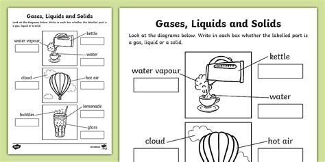 Gases Liquids And Solids Activity Teacher Made Twinkl