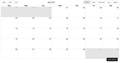 React Event Calendar Examples Codesandbox
