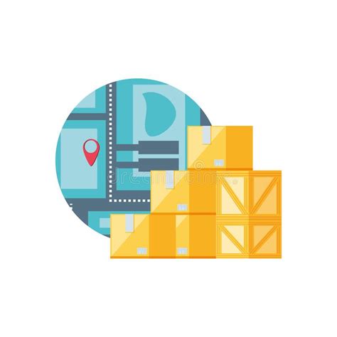 Box Carton With Map Guide Stock Vector Illustration Of Package 140504188