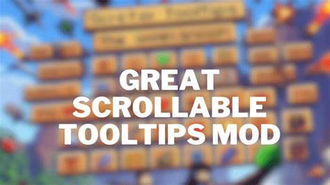 Great Scrollable Tooltips Mod 1211 1201 Mc Modnet