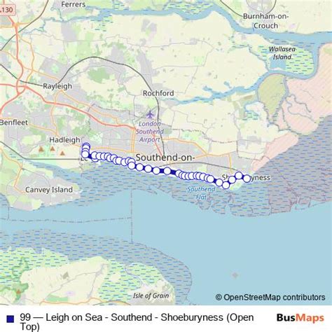 Bus 99 Stops And Times In Southend On Sea