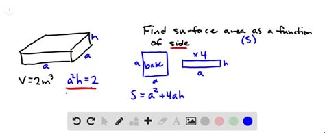 solved find a formula for the described function and state its domain an open rectangular box