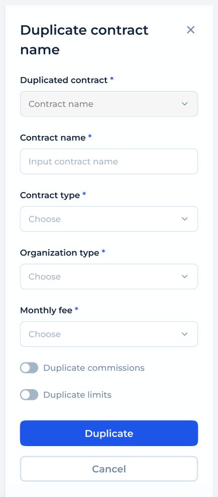 Duplicate A Contract Sdkfinance White Label Digital Banking Software