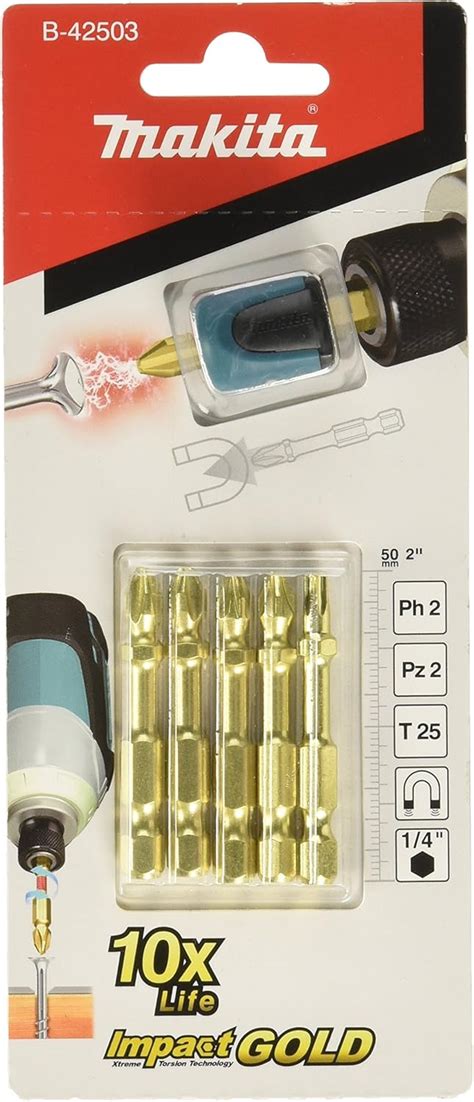 Makita B-42503 Impact Gold Mag Boost Plus 5 Piece Impact Gold Torsion ...