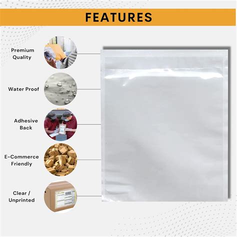 Buy 100 Pack 7x10 Shipping Label Sleeves Packing Slip Envelope
