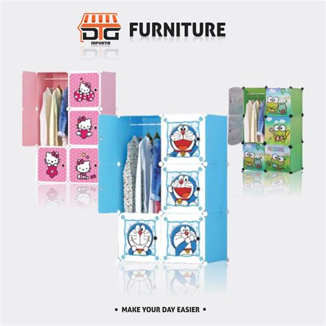Jual Lemari Pakaian Plastik Portable Import 6 Pintu Praktis Premium