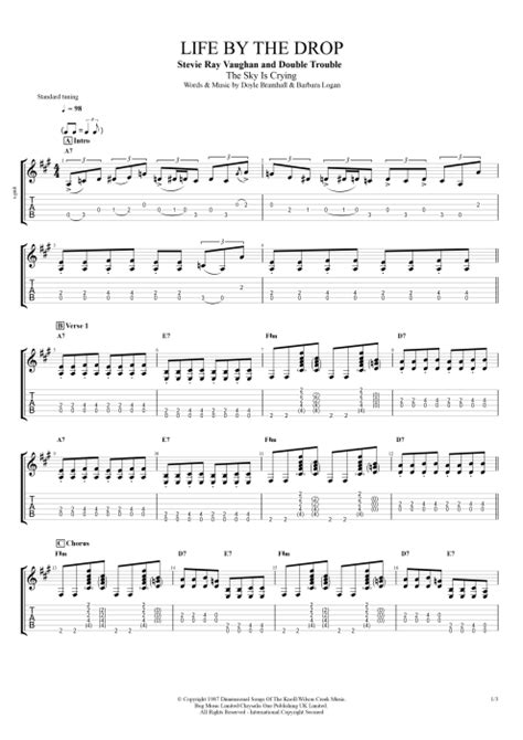 Life By The Drop Tab By Stevie Ray Vaughan Guitar Pro Guitar Bass