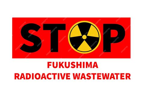 후쿠시마 방사성 폐수 벡터 일러스트 바이러스 2023 중지 프리미엄 벡터